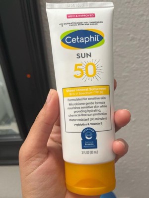 Cetaphil Sheer Mineral Sunscreen For Face & Body - Spf 50 - 3 Fl Oz ...
