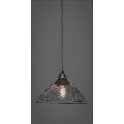 Toltec Lighting Cord 1 - Light Pendant In Matte Black With 14" Matte ...