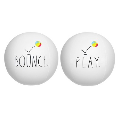Coconut Outdoor Rae Dunn Jumbo Beach Ball (2-pack) : Target
