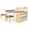 Guidecraft Deluxe Art Center - Natural: Kids Wooden Craft Desk With Shelves, Bins & Paper Roll ...