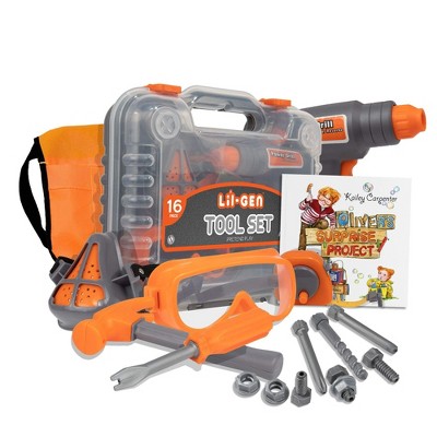 Joyfy 9pcs Kids Tool Set With Construction Worker Box & Drill Chainsaw ...