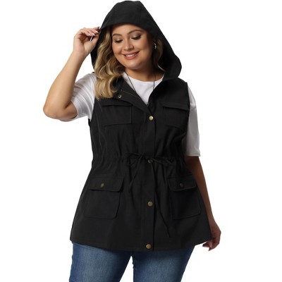 Agnes Orinda Women's Plus Size Utility Vest Sleeveless Anorak Cargo ...