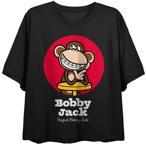 Bobby Jack Smiling Monkey With Braces Women’s Black Crew Neck Short ...