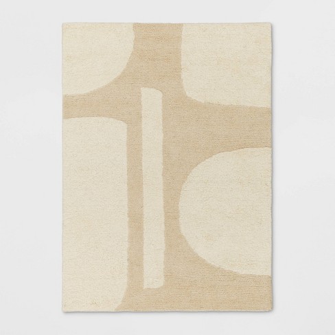 5'x7' Tufted Wool Shag Area Rug Cream - Threshold™ : Target