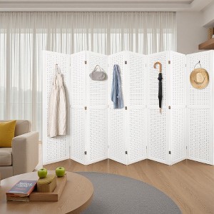 8-panel Wood Room Partition, 5.6-foot Display Pinboard Divider ...