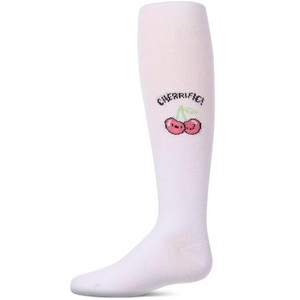 Memoi Girls "Cherrific" Cotton-Rich Mini-Ribbed Fashion Sweater Tights ...