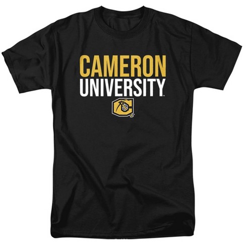 Cameron University Official Stacked Adult T-shirt, Black : Target