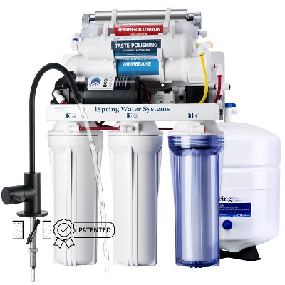iSpring RCC1UP-AK-BLK, 7-Stage Alkaline UV Reverse Osmosis Water Filter ...