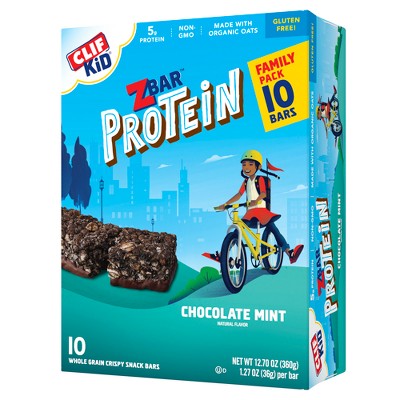 Clif Kid Zbar Protein Chocolate Mint Snack Bars - 10ct : Target