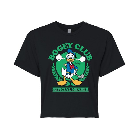 Women's Disney Donald Duck Bogey Club Cropped Graphic T-shirt - Black ...