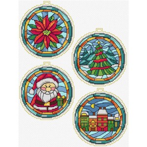 Orchidea Counted cross stitch kit with plastic canvas ornaments ...