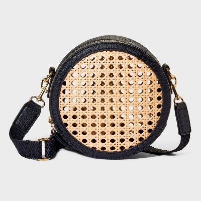 Straw Detail Belt Crossbody Bag - Universal Thread™ Black : Target
