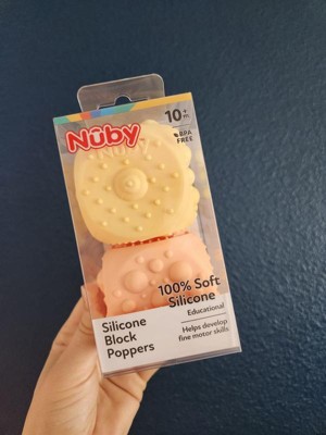 Nuby Silicone Block Poppers - Neutral - 2pk : Target