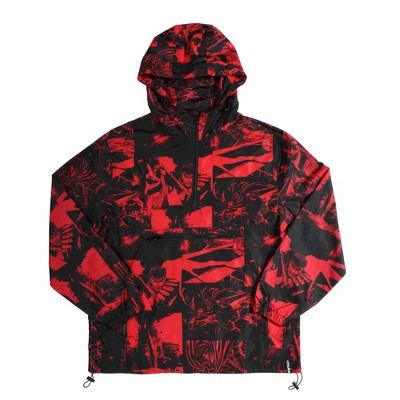 Berserk Guts All Over Print Men's Red And Black Hooded Anorak Jacket ...