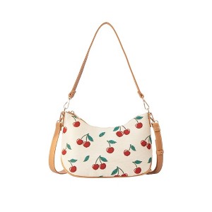 Signare London Cherry Cream Moon-Shaped Underarm Handbag : Target
