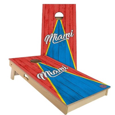 Skip's Garage | Miami Triangle Baseball Cornhole Board Set | Premium ...
