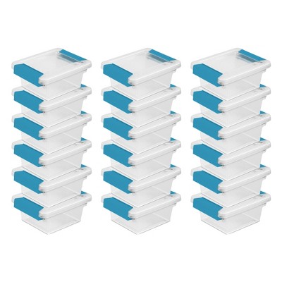 Sterilite Miniature Clip Storage Box W/ Latch Lid, 6 Pack, & Large Clip ...