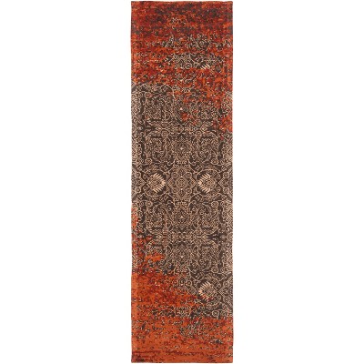 Classic Vintage Clv224 Power Loomed Rug - Rust/brown - 2'3"x8 ...