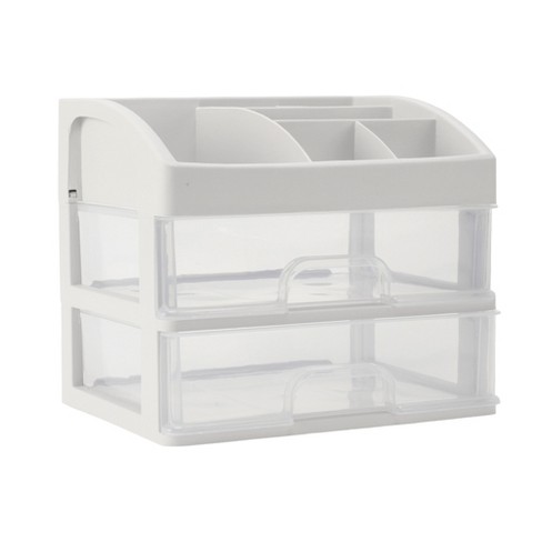 Unique Bargains Clear Makeup Organizer Countertop 1 Pc 2 Layers : Target