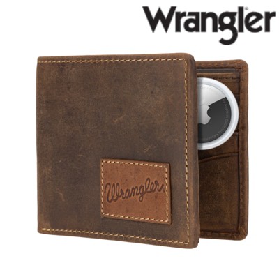 Wrangler Men's Bifold Wallet Genuine Leather With Flip-out Id Window ...