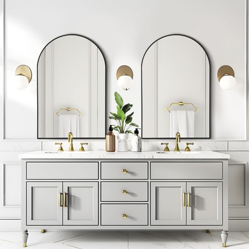 Dovelina Modern Arch Wall Mirrors For Bathroom Vanity Mirror(set Of 2 ...
