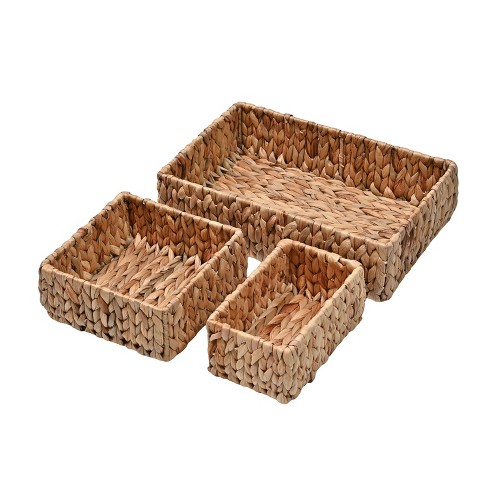 Happimess Tress Minimalist Hand-woven Hyacinth Nesting Baskets, Natural ...