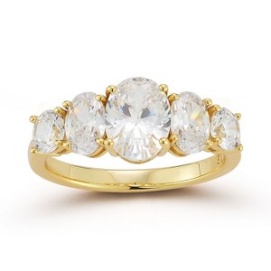 Sphera Milano Sterling Silver Graduating Oval CZ Ring : Target