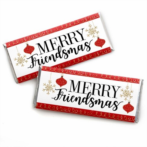 Big Dot Of Happiness Red And Gold Friendsmas - Candy Bar Wrapper ...