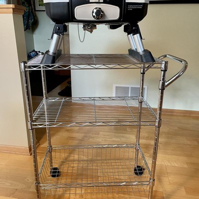 3 Tier Metal Utility Cart Chrome - Brightroom™ : Target
