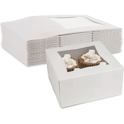MT Products White Cupcake Box - 6" x 6" x 3" Bakery Boxes - Pack of 200 ...