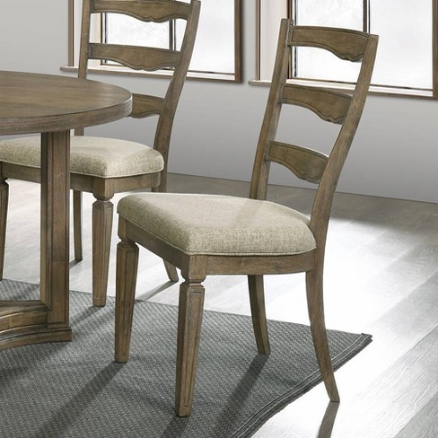 Acme Furniture Parfield Dining Chair Fabric Weathered Oak Finish