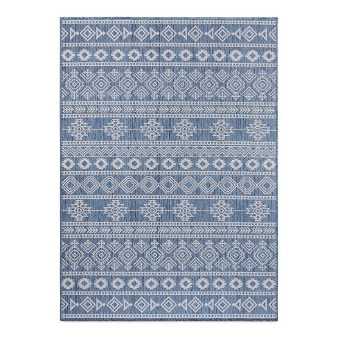 World Rug Gallery Geometric Boho Textured Flat Weave Indoor/outdoor ...