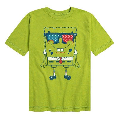 Boys' Spongebob Squarepants Flag Fill Sunglasses Short Sleeve Graphic T ...