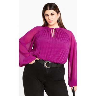 Women's Plus Size Crysta Top - Magenta | City Chic : Target