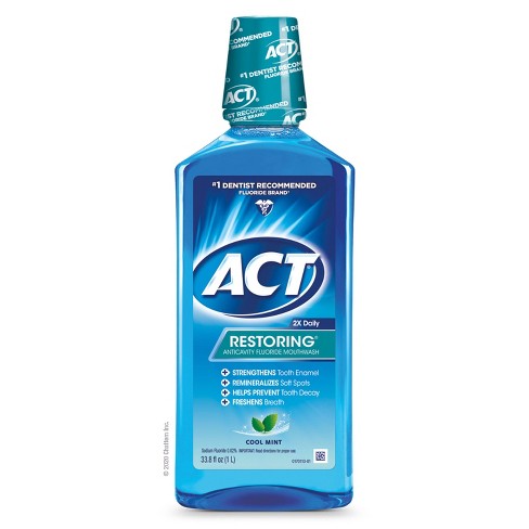 Act Cool Mint Restoring Fluoride Rinse - 33oz : Target