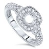 Pompeii3 1/2ct Cushion Halo Diamond Engagement Ring Setting Semi Mount 14k White Gold - Size 6.5 ...