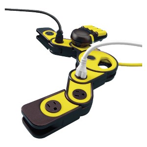 Quirky 2"x3" Pivot Power Surge Protector Yellow/black: 8.5ft Cord, 3 ...