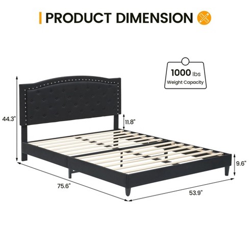Full/queen Size Bed Frame With Adjustable Headboard : Target