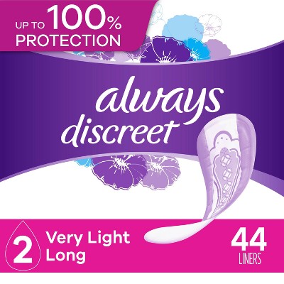Always Discreet Incontinence Liners - Very Light Absorbency - L - 44ct ...