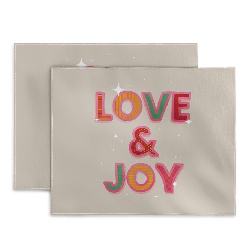 Showmemars Love Joy Festive Letters Set Of 4 Placemats - Deny Designs ...