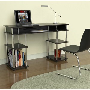 HomeStock 30 in.H Brown Color MDF (Medium-Density Fiberboard) Computer ...