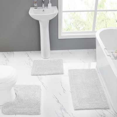 Better Trends Edge 100% Cotton Tufted Reversible Bath Rug Set 3 Pc (17 ...