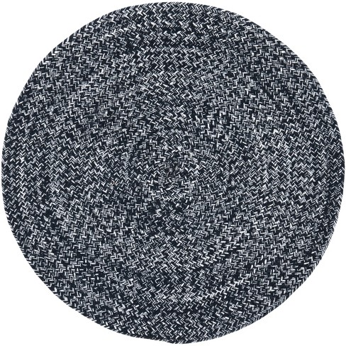Braided Brd351 Hand Braided Area Rug - Black - 3' Round - Safavieh ...