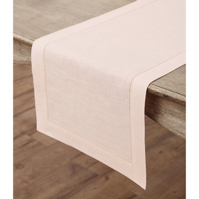 Solino Home Linen Classic Hemstitch Table Runner Pink 14 X 48 Inches ...