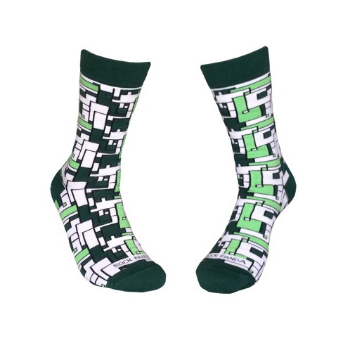 Green Tetris Patterned Office Socks From The Sock Panda (men's Sizes ...