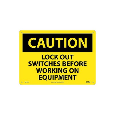 National Marker Caution Do Not Operate Men Working On Repairs 10x14 ...