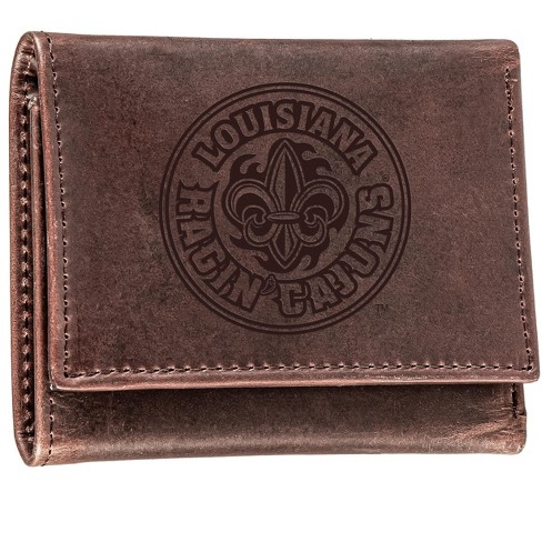 Evergreen Ncaa Louisiana Ragin' Cajuns Brown Leather Trifold Wallet ...