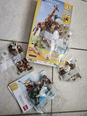 Lego Creator 3 In 1 Wild Safari Animals Set, Giraffe, Gazelles Or Lion ...
