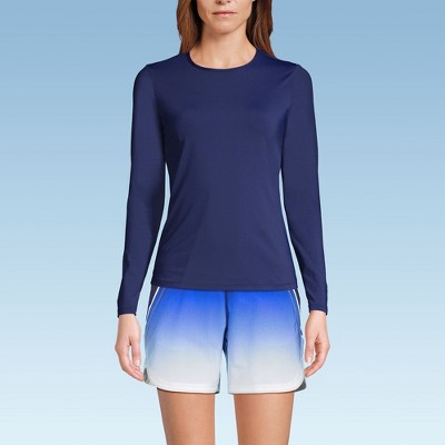 Lands' End Women's Petite Elbow Sleeve Relaxed Upf 50 Rash Guard - Xx ...