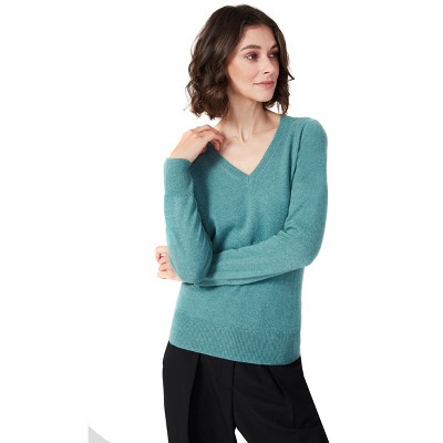 Style Republic 100% Pure Cashmere V-neck Women's Sweater - Mint Green ...